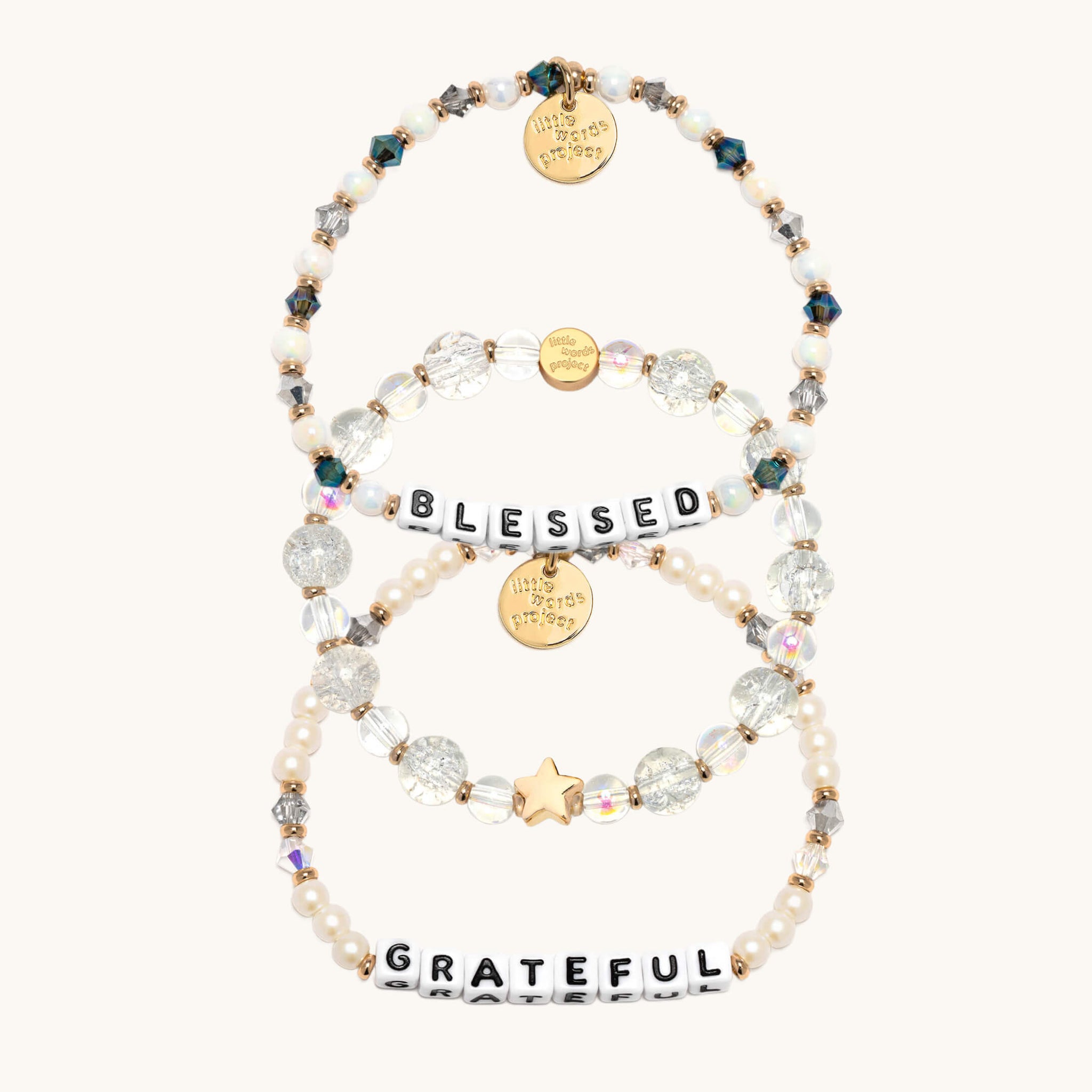 Gratitude Bracelet Set | Thankful Beaded Bracelets – Little Words Project