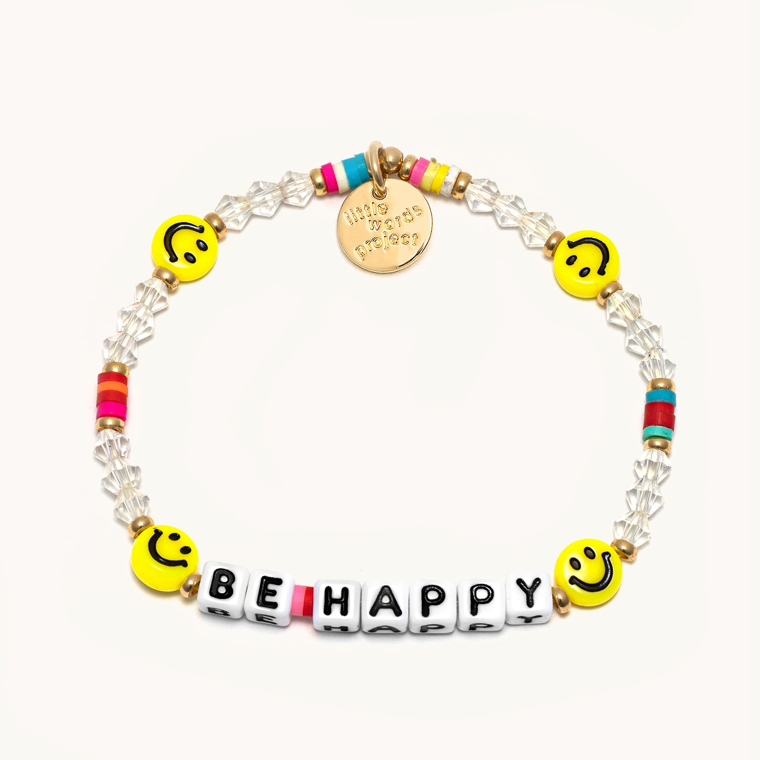 Be Happy - Lucky Symbols Bracelet | White Beaded Bracelet