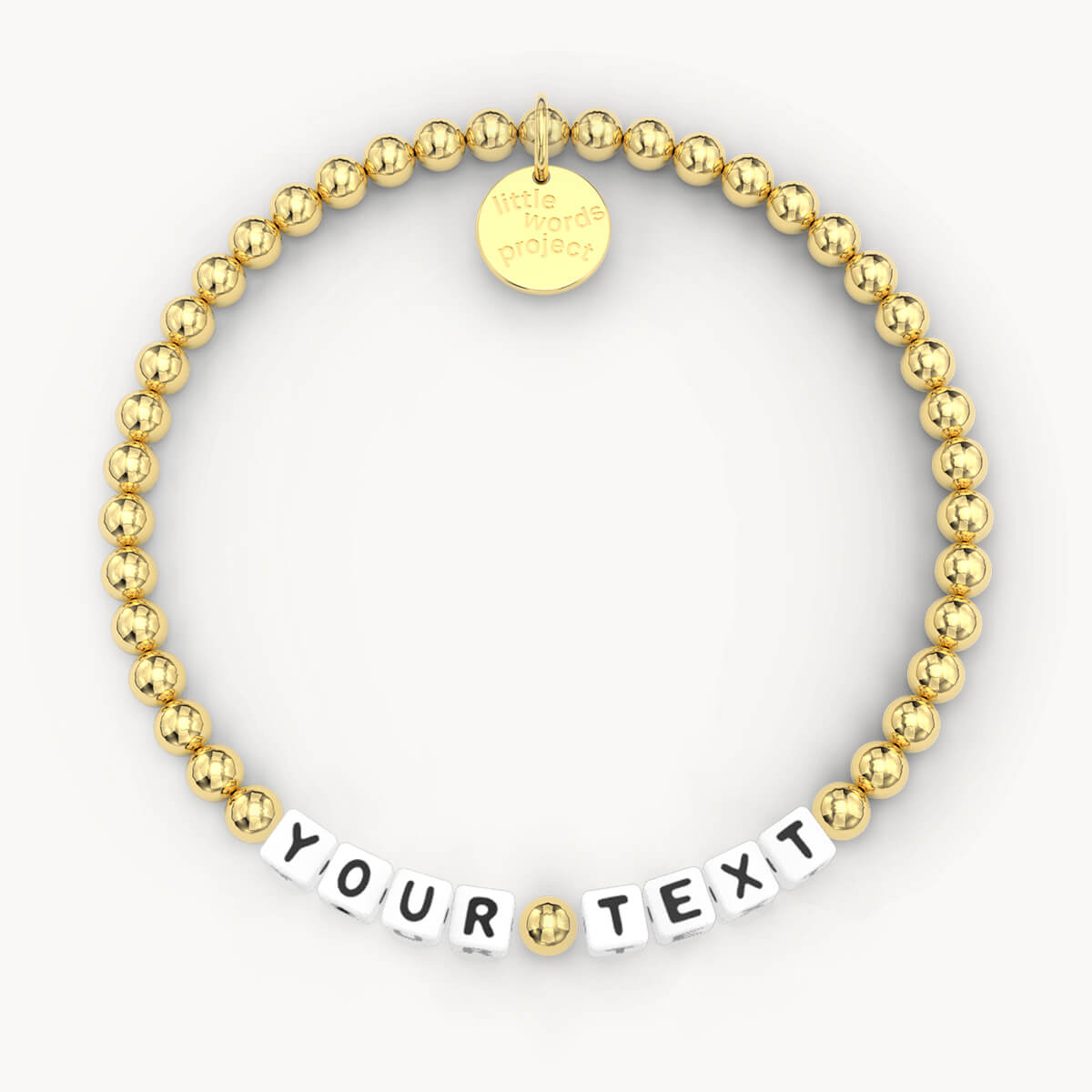 Customizable Gold Plated Beaded Bracelet | Little Words Project