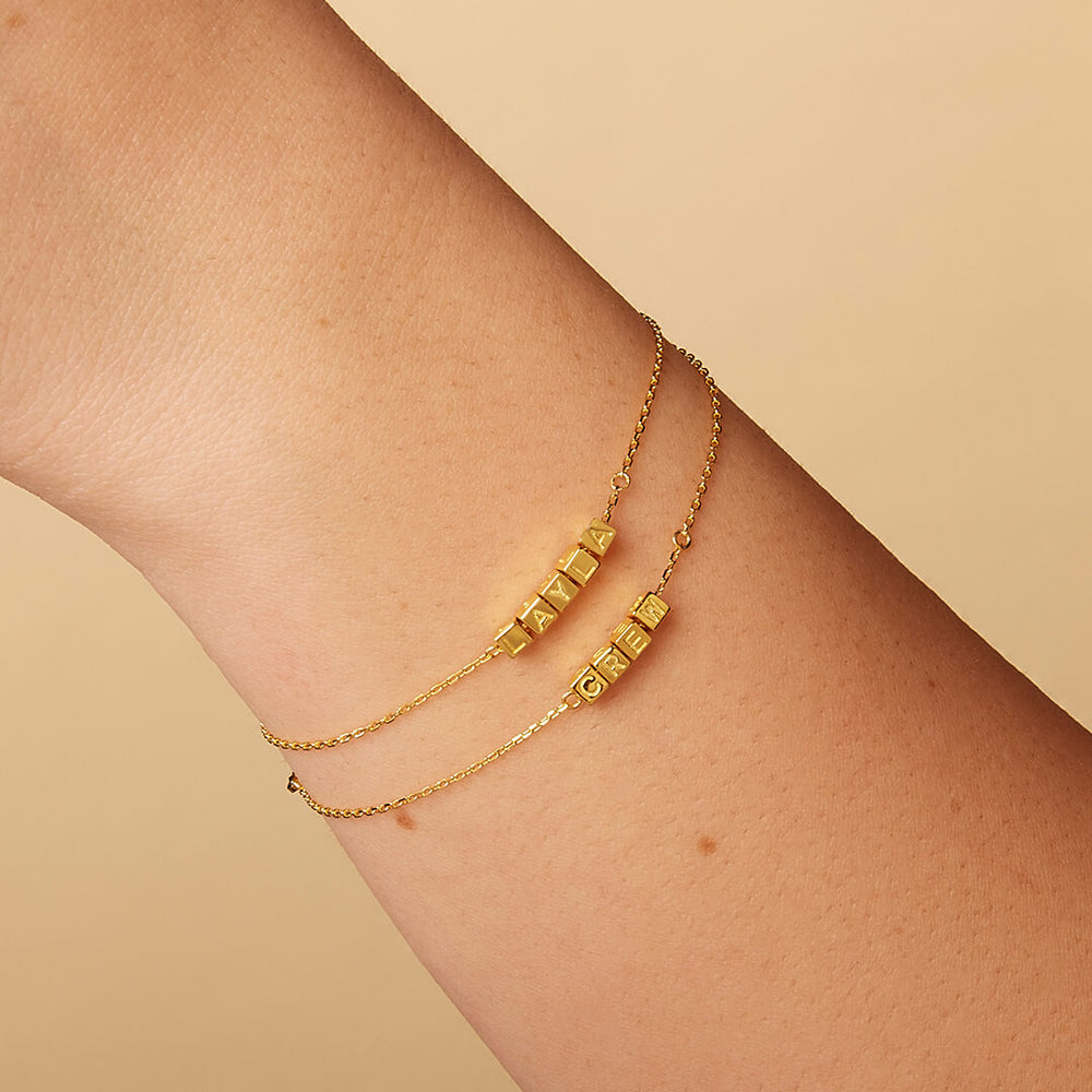 Custom Gold Plated Bracelet | Personalized Little Layers Bracelet ...