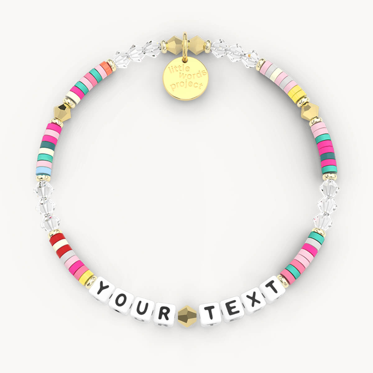 Custom Rainbow Beaded Bracelet | Personalized Bracelet | Little Words ...