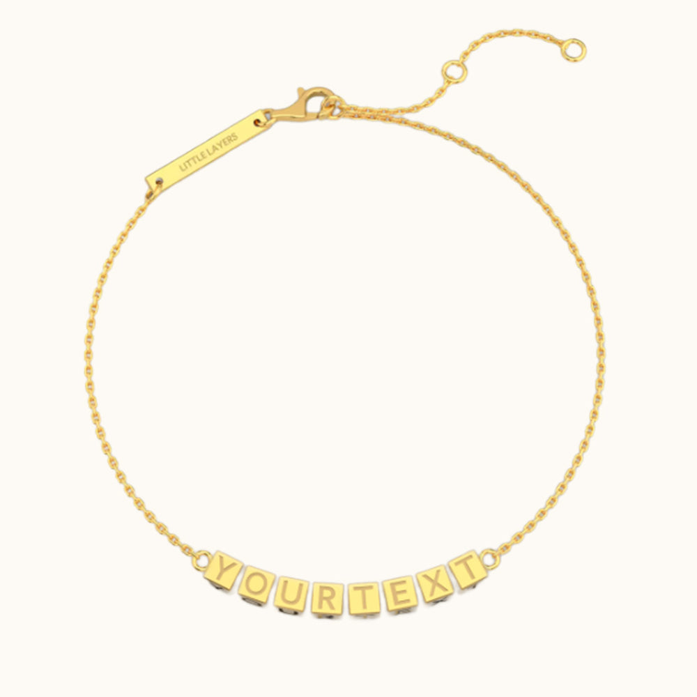 Custom Gold Plated Bracelet | Personalized Little Layers Bracelet ...