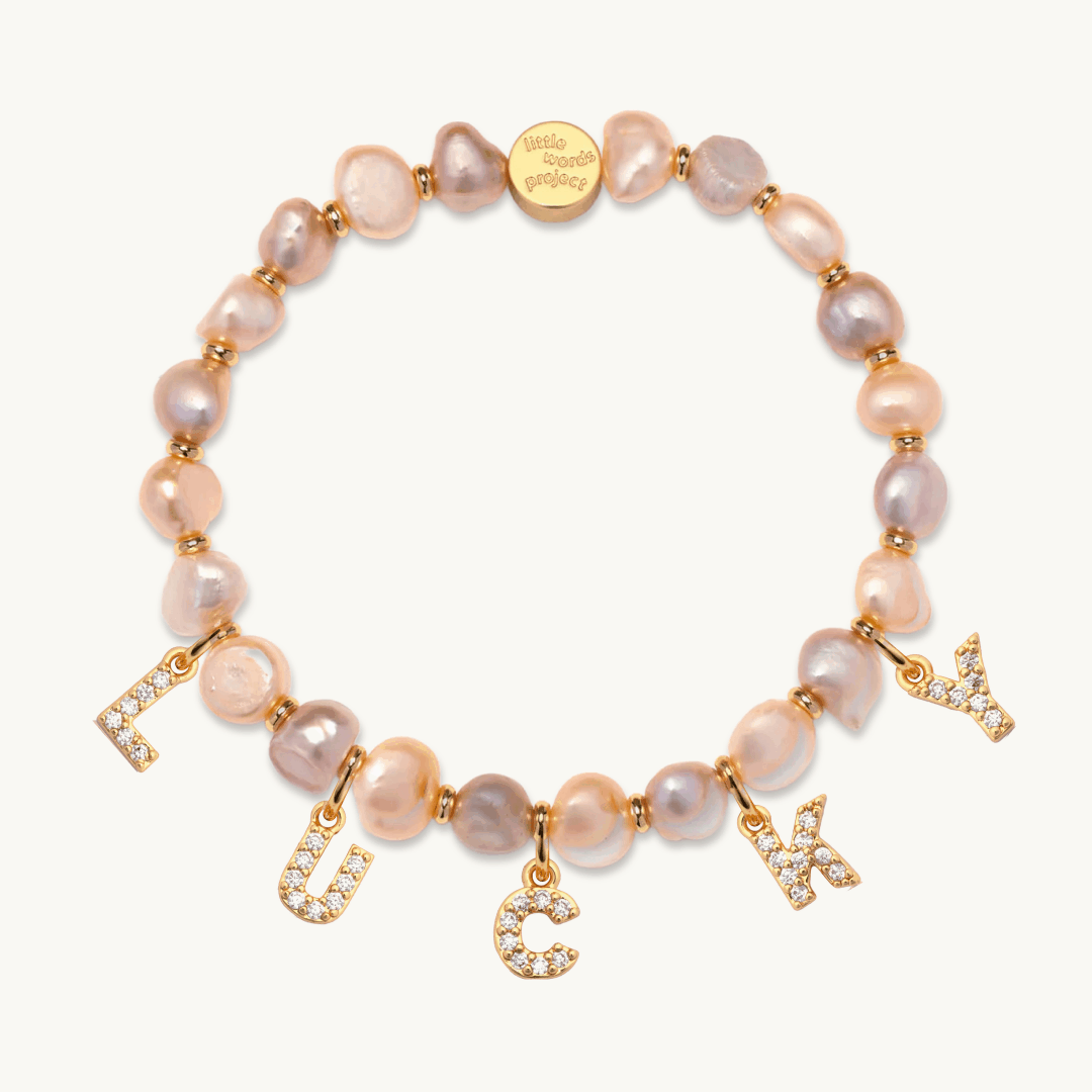 Pink Freshwater Pearl Bracelet Base | Beaded Bracelet - Little Words ...